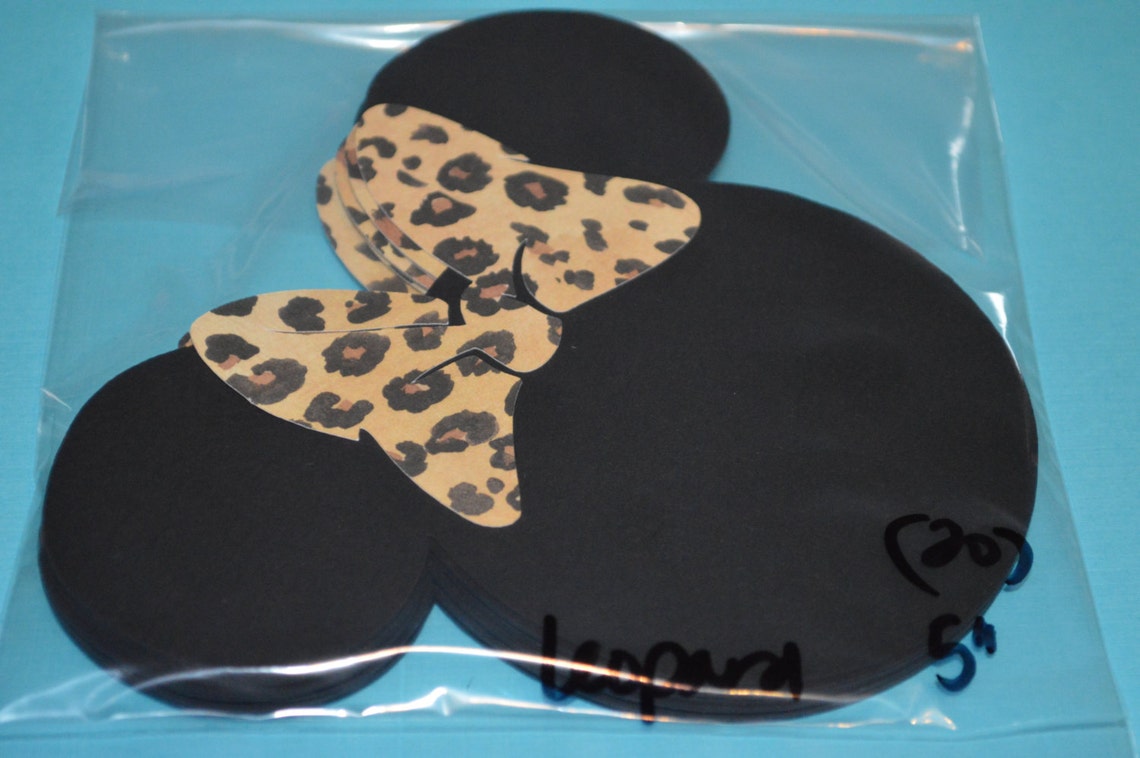 Minnie Mouse Die Cuts 20 5 Leopard Bows | Etsy