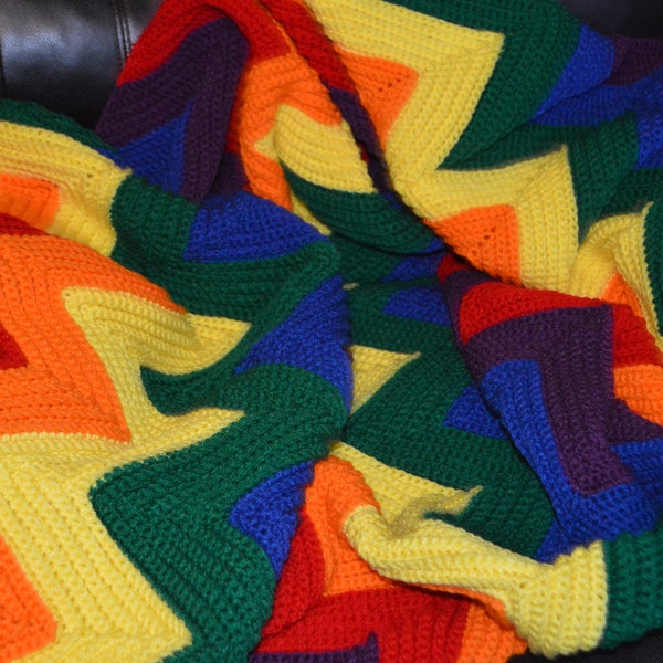 Rainbow Afghan - Etsy
