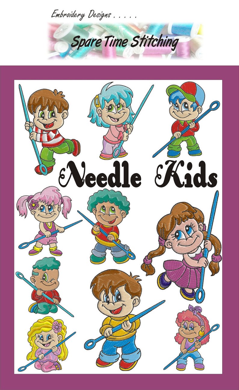 Digital Download - Needle Kids Machine Embroidery Designs - 10 Designs ...