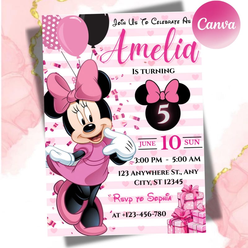 Minnie Birthday Card - Etsy