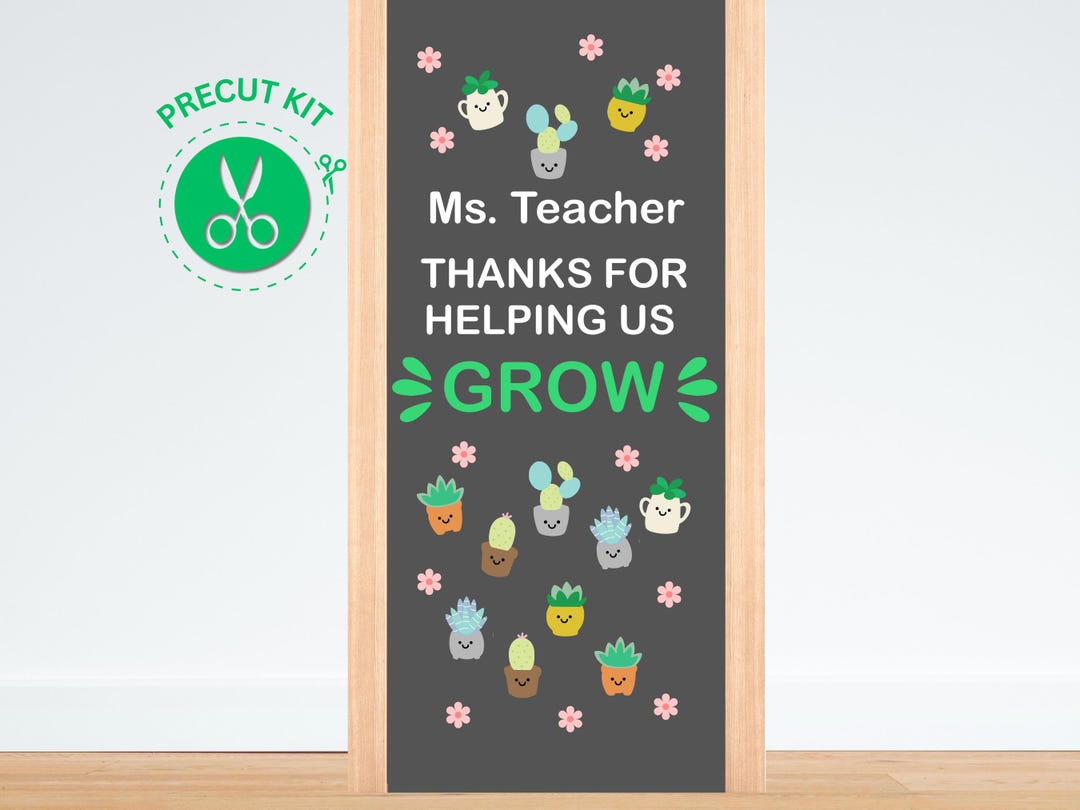 THANKS SUCCULENT - Teacher's Appreciation, Precut Door Decoration ...