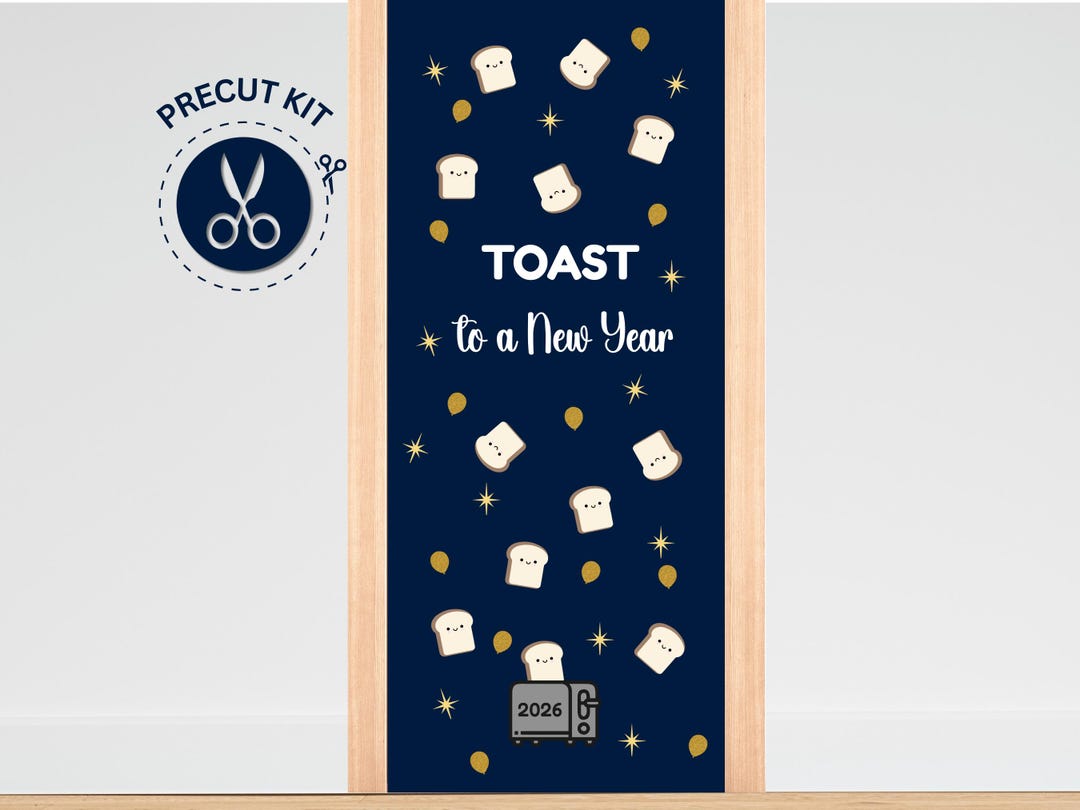 NEW YEARS TOAST - Precut Door Decoration, Classroom, Bulletin Board Kit ...