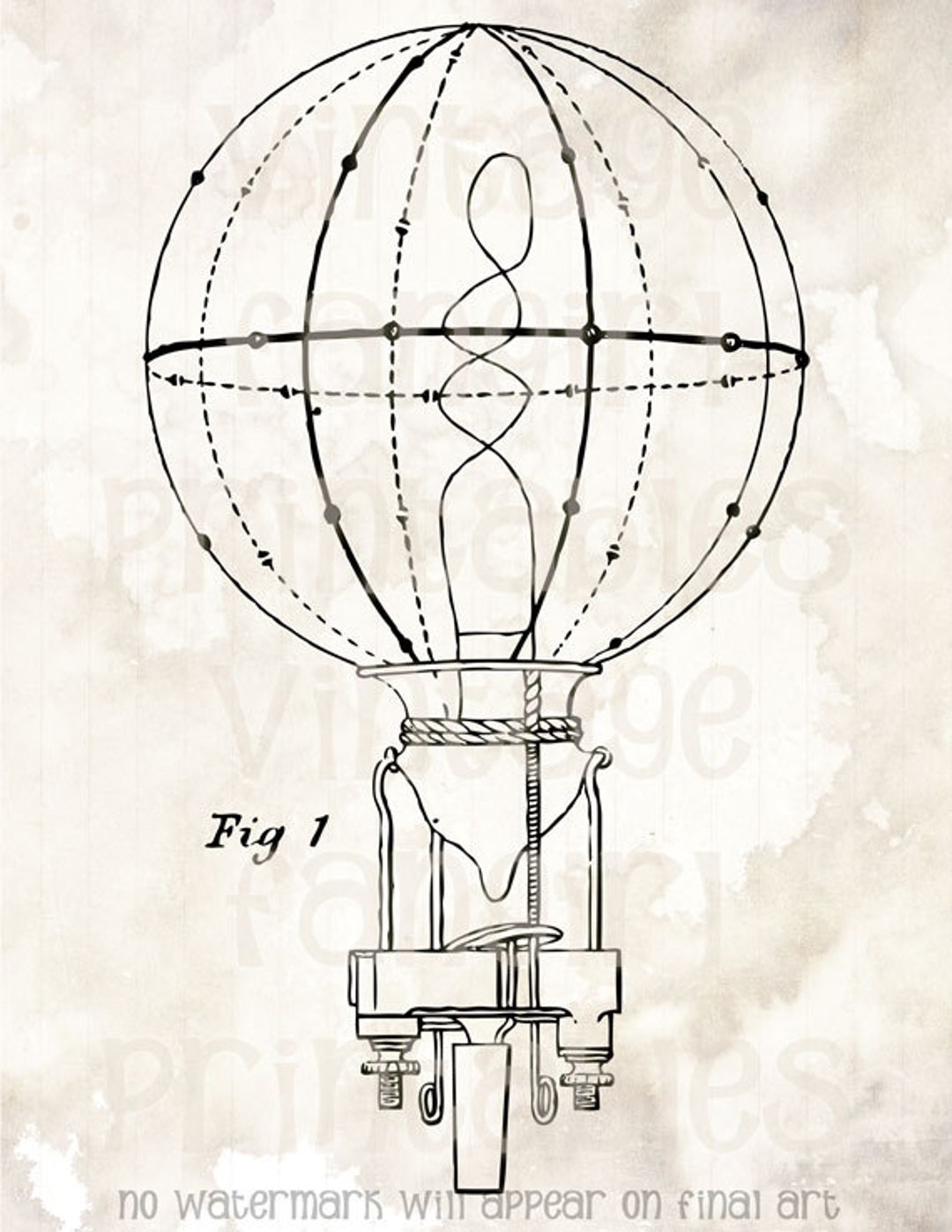 Cool Antique Lightbulb Technical Drawing - Digital Jpgs & PNG Instant ...