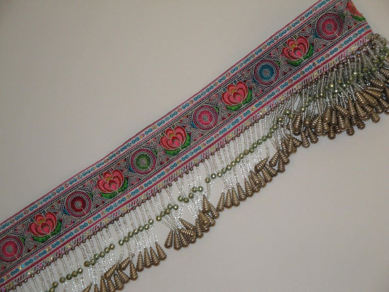 Vintage Hmong Textile Long Beads Strap Hand made | Etsy