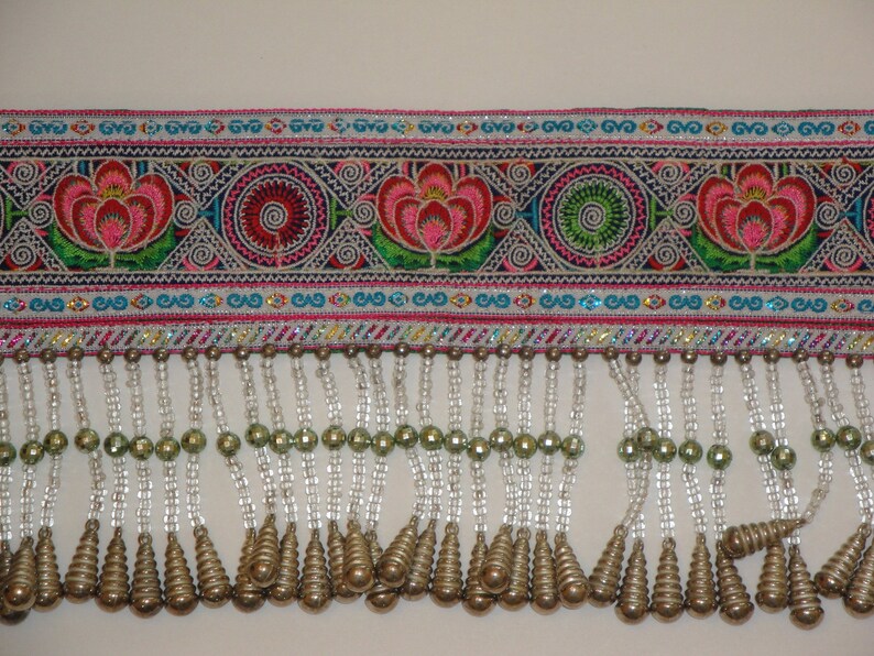 Vintage Hmong Textile Long Beads Strap Hand made | Etsy