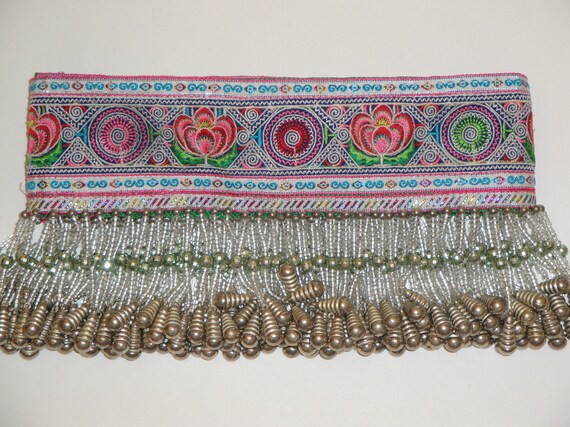Vintage Hmong Textile Long Beads Strap Hand made | Etsy