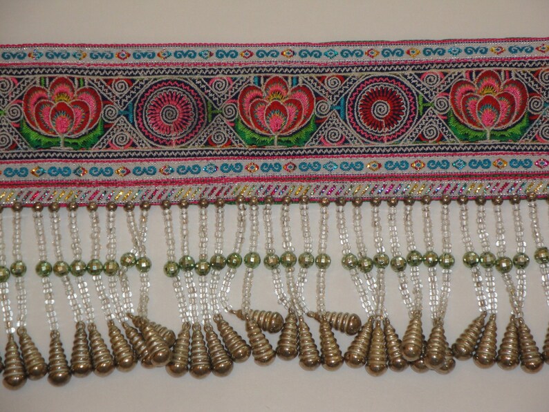 Vintage Hmong Textile Long Beads Strap Hand made | Etsy
