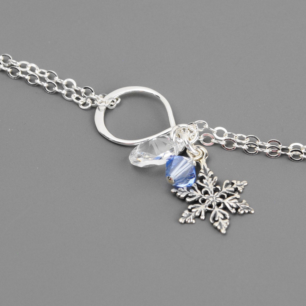 Snowflake Bracelet Sterling Silver Crystal Bracelets for Women ...
