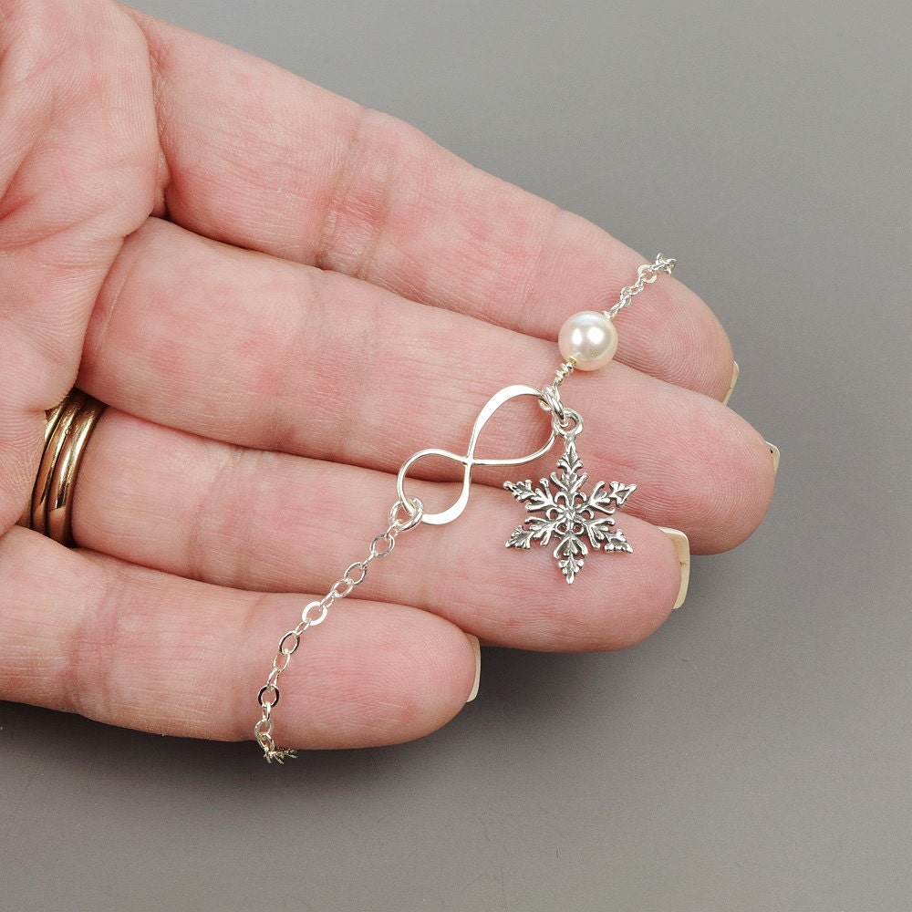 Snowflake Bracelet for Women Sterling Silver Winter | Etsy