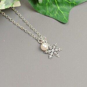 Snowflake Bracelet Sterling Silver Pearl Bracelet, Winter Wedding ...