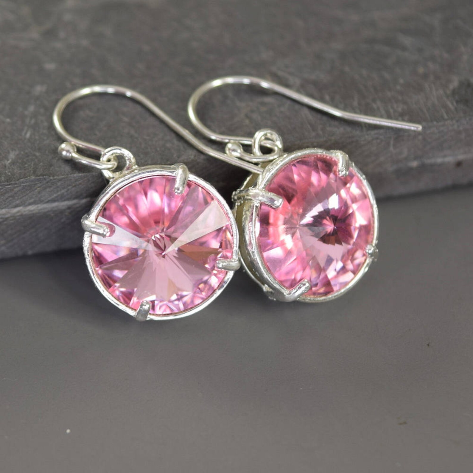 October Birthstone Bracelet Silver Pink Crystal Bracelet - Etsy