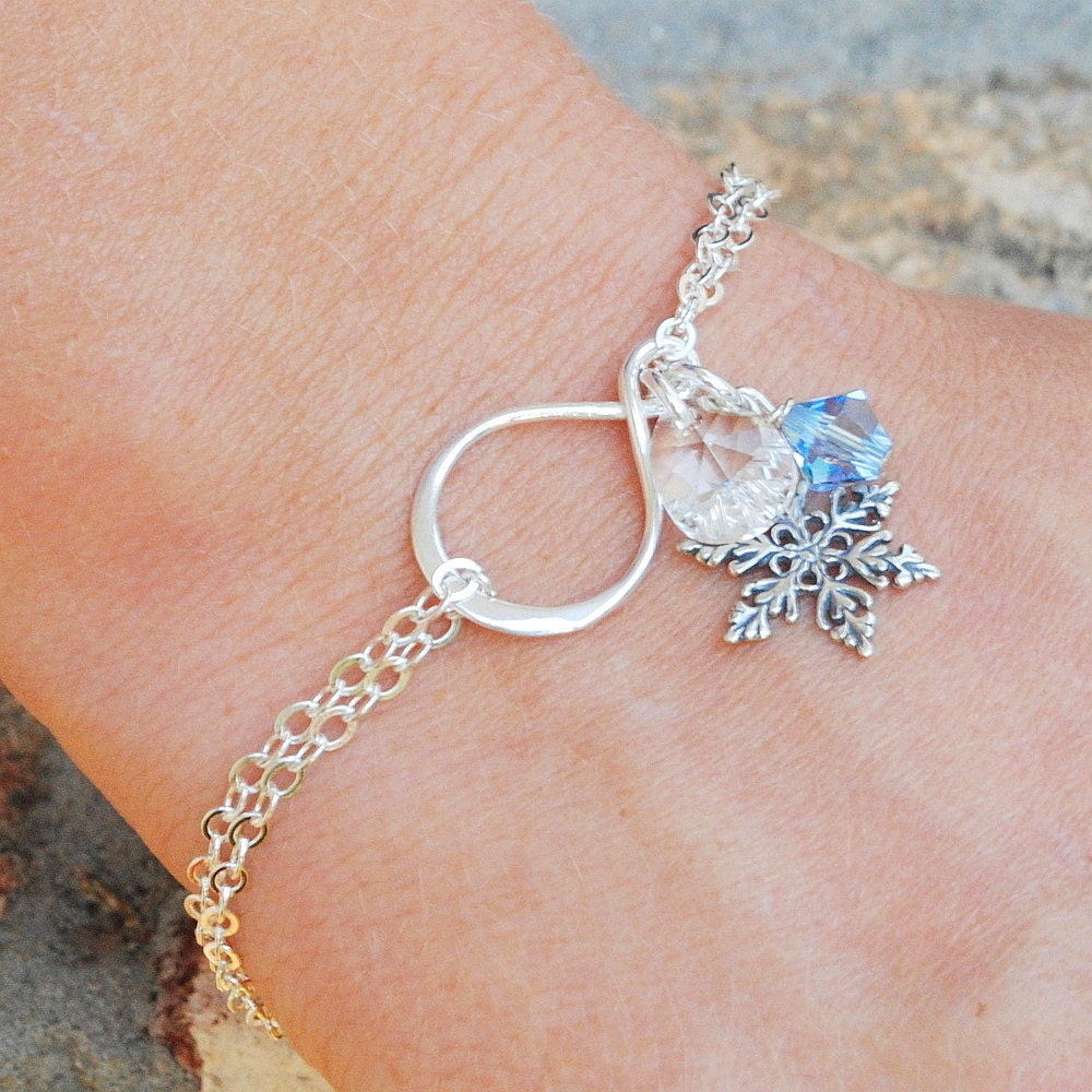 Snowflake Bracelet Sterling Silver Crystal Bracelets for Women ...