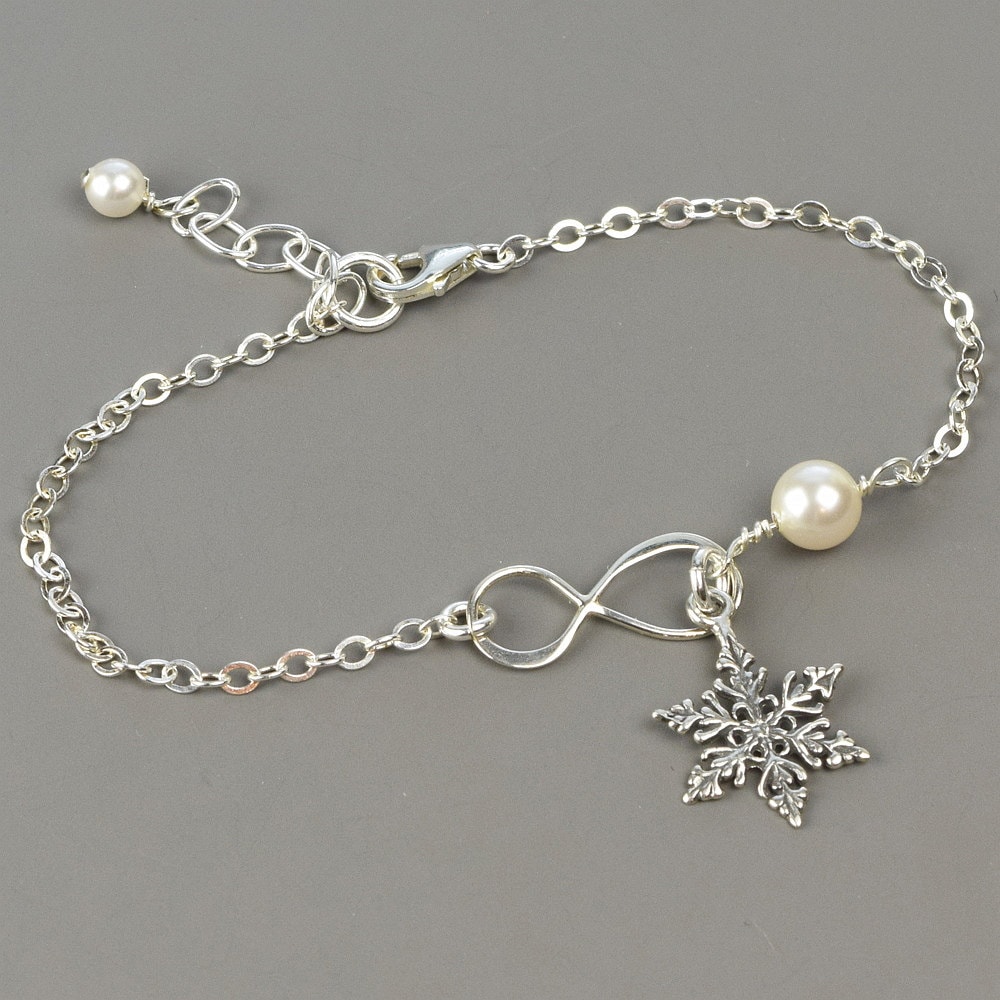 Snowflake Bracelet for Women Sterling Silver Winter | Etsy