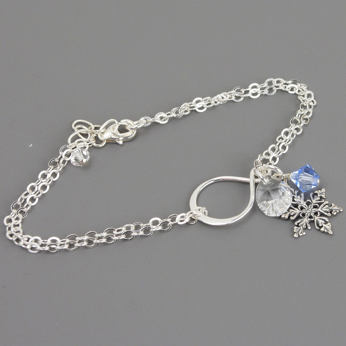 Snowflake Bracelet Sterling Silver Crystal Bracelets for Women ...