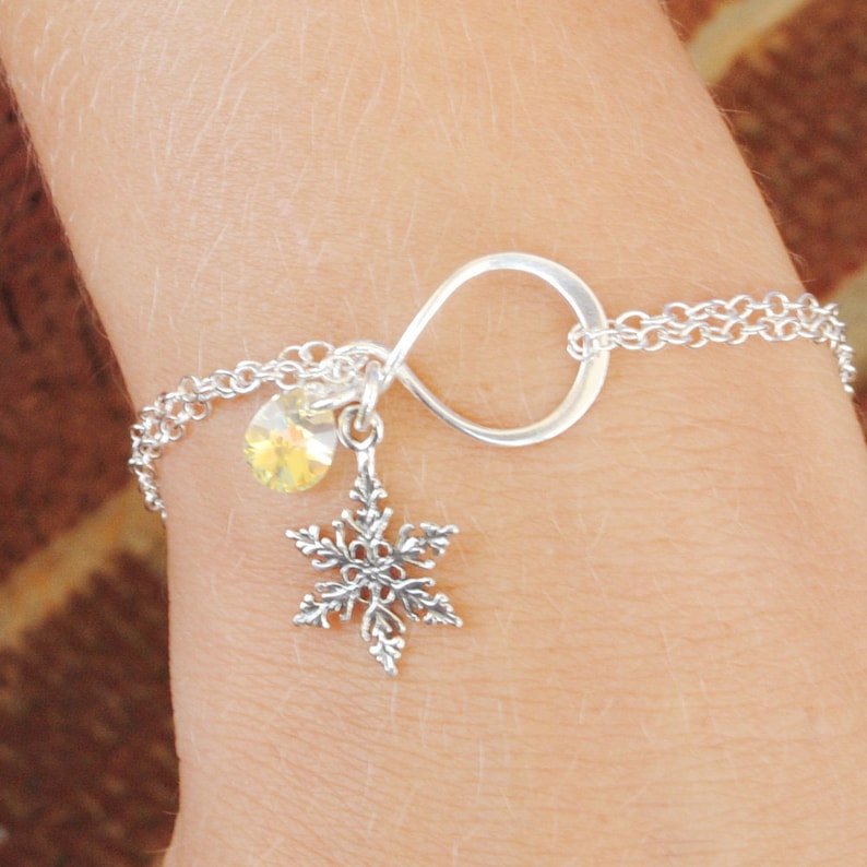 Snowflake Bracelets for Women Sterling Silver Infinity | Etsy