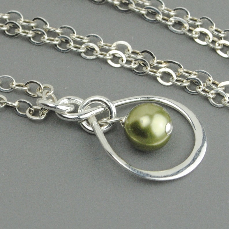 Green Earrings Sterling Silver Infinity Earrings Pearl | Etsy