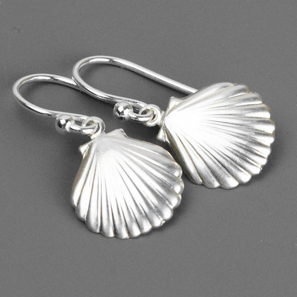Sterling Silver Shell Earrings Dainty Drop Earrings - Etsy