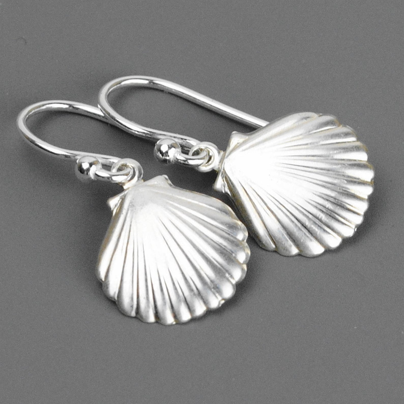 Sterling Silver Shell Earrings Dainty Drop Earrings - Etsy