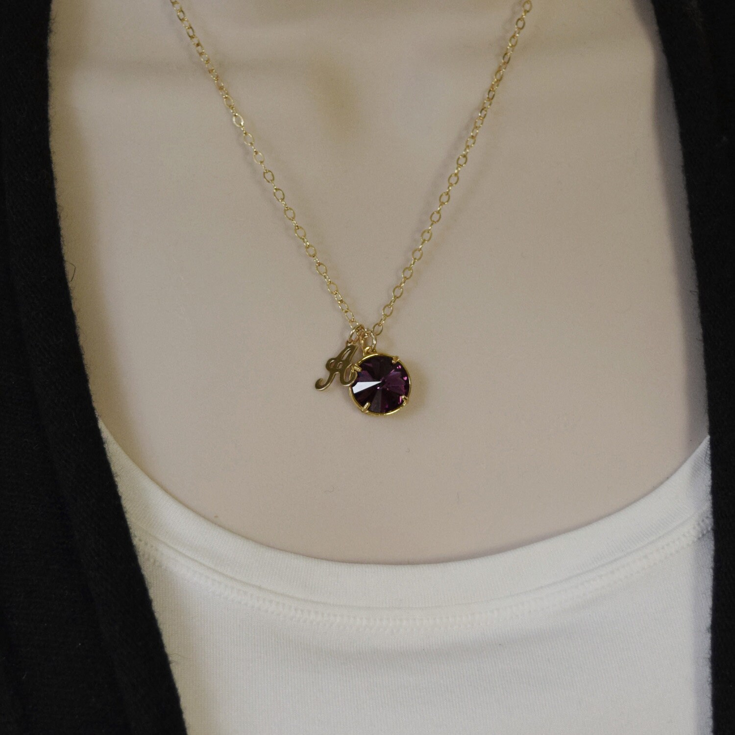 February Birthstone Necklace for Mom Amethyst Purple Crystal | Etsy