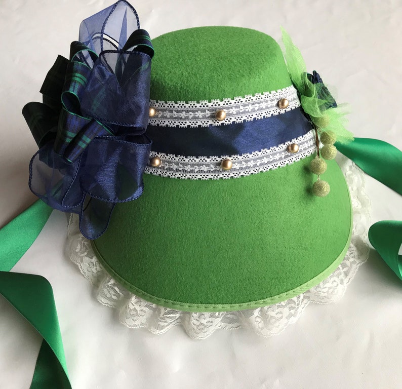 GREEN VICTORIAN BONNET Victorian Felt Cape With Gold Trim - Etsy