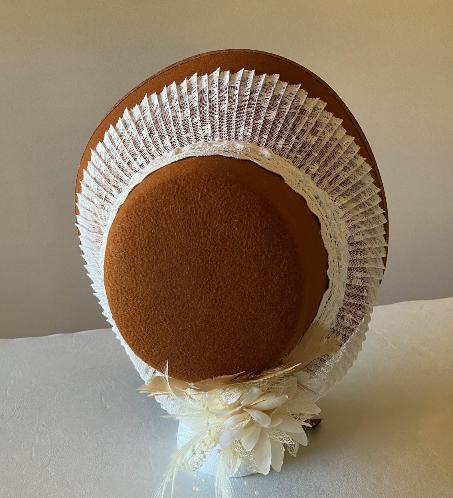 Handmade Victorian Bonnet, Brown Lace, Regency Style - Etsy