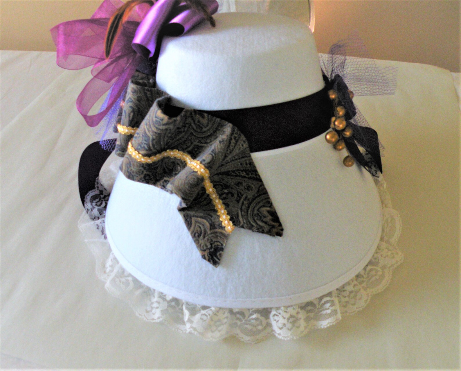 PURPLE and PAISLEY Victorian BONNET Cape Spoon - Etsy