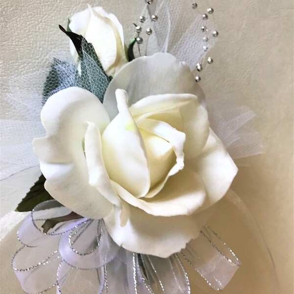White Rose Corsage - Etsy