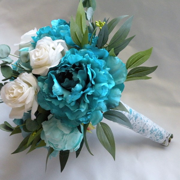 Turquoise Wedding Bouquet - Etsy