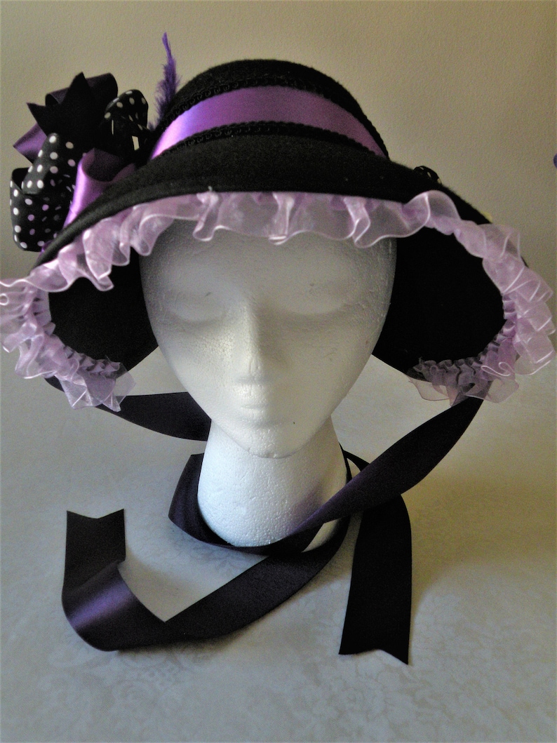 PURPLE and BLACK Victorian Bonnet Victorian Cape spoon - Etsy