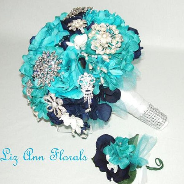 Navy Blue Turquoise - Etsy
