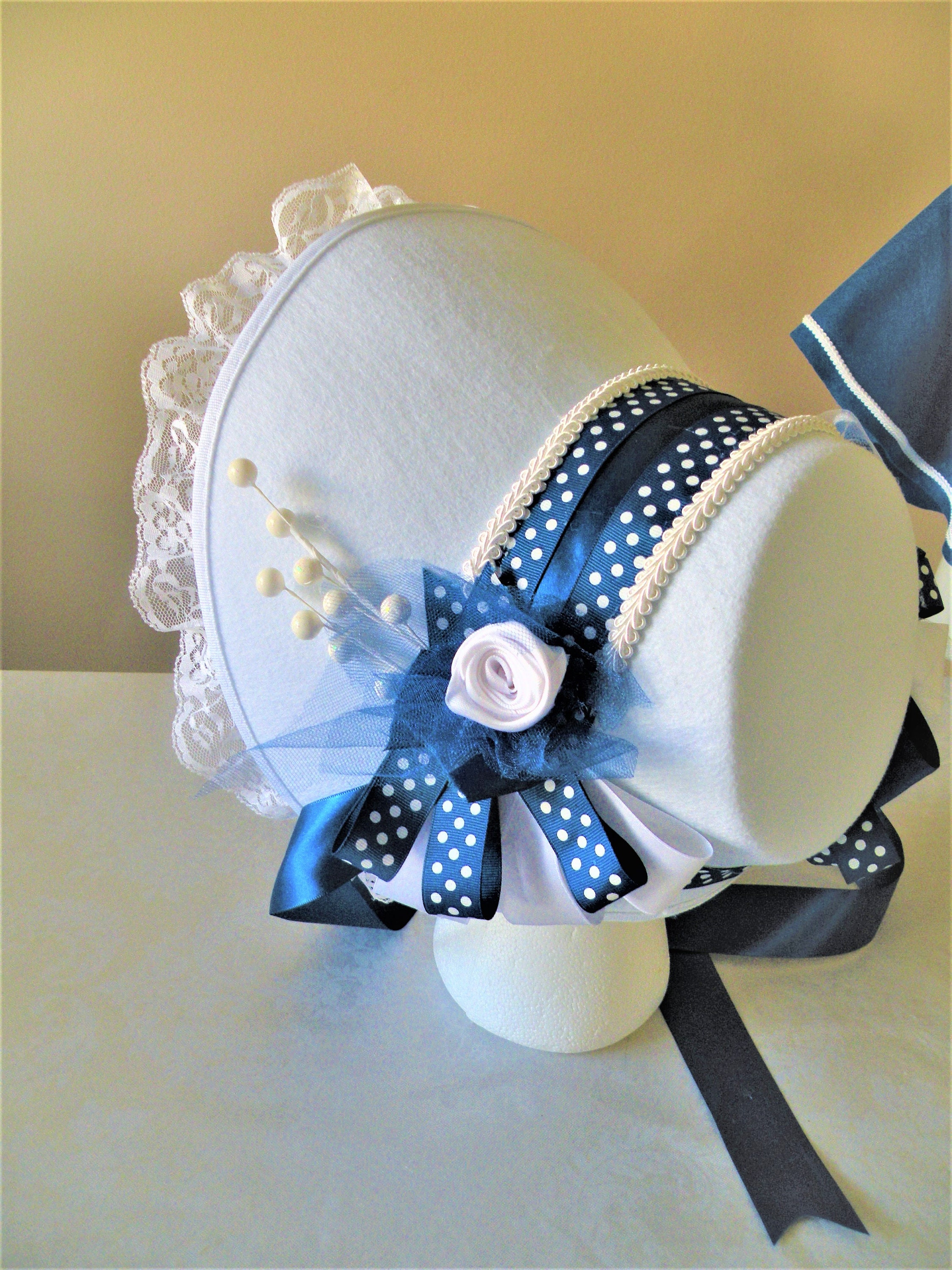 Handmade Victorian Bonnet and Cape: Royal Blue Regency Costume - Etsy