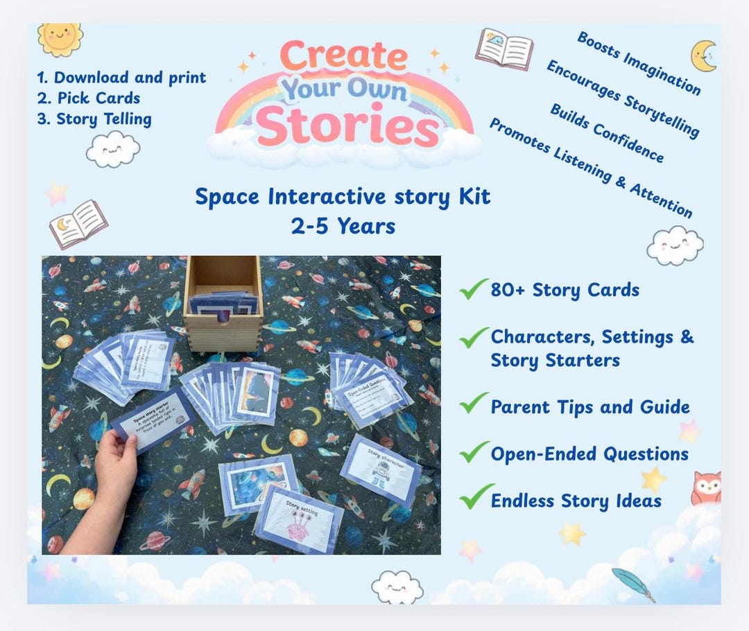 Space Story Cards for Preschoolers – Imagination Prompts for Creative ...