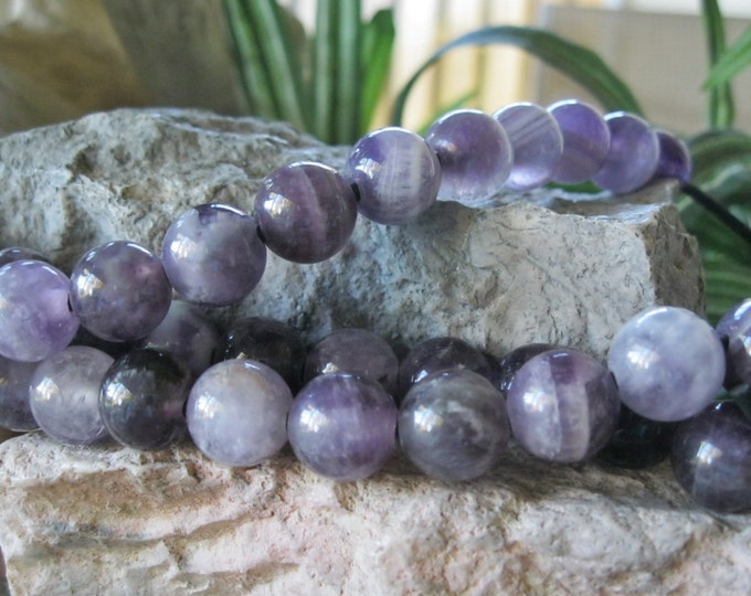 Large Hole Bead 12mm Amethyst Big 2.5mm Hole Round Purple Gemstone Fit ...