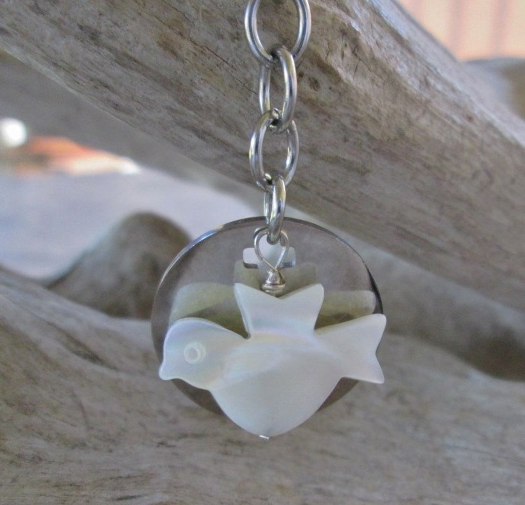 Dove Key Chain, the Lords Prayer Key Chain, Christian Key Chain, With ...