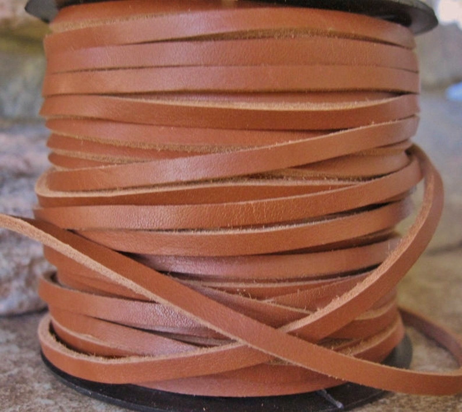 Leather Cord 5MM Flat Belting Lace saddle brown 2-8 Yds | Etsy