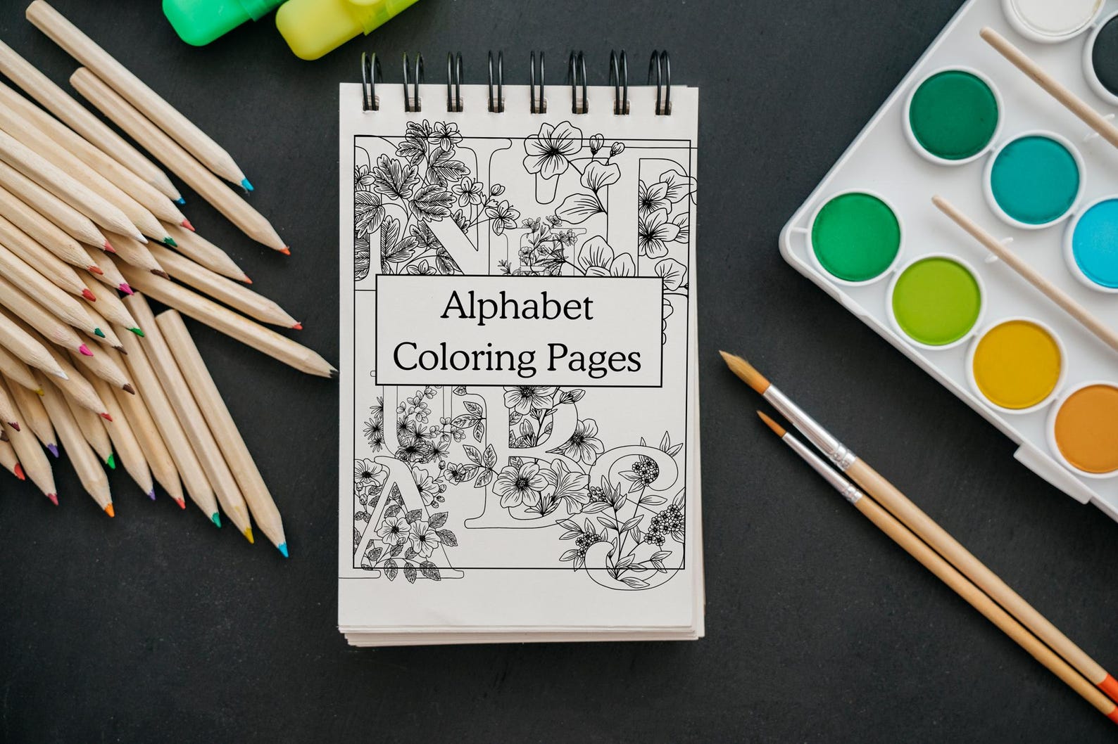 Floral Alphabet Coloring Pages | Botanical Letters A-Z Coloring Book ...