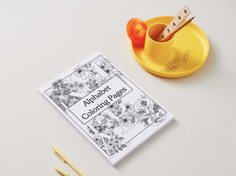 Floral Alphabet Coloring Pages | Botanical Letters A-Z Coloring Book ...