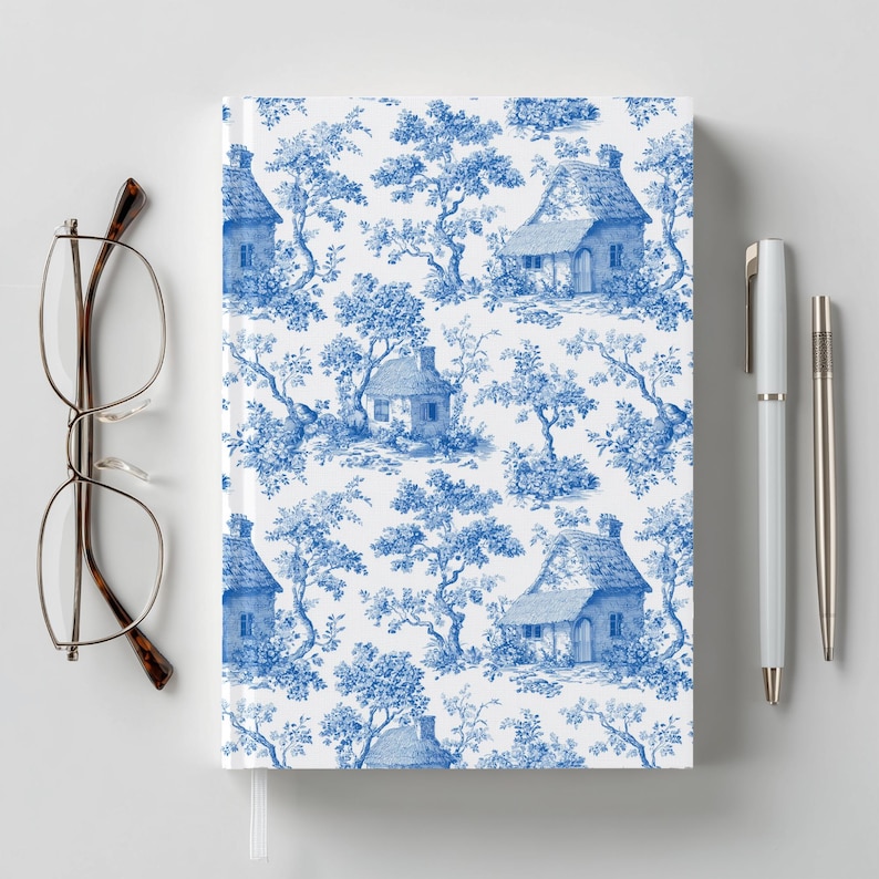 Blue Toile Cottagecore Seamless Pattern, French Country Cottage Fabric ...