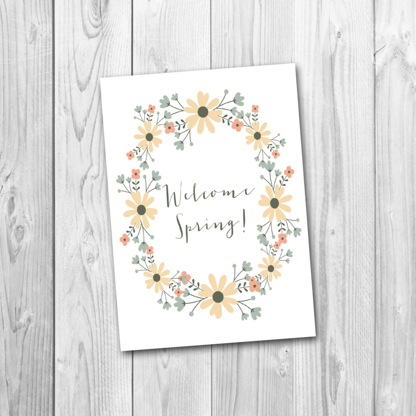 Welcome Spring Sign, Spring Printable, Seasonal Decor, Instant Download ...