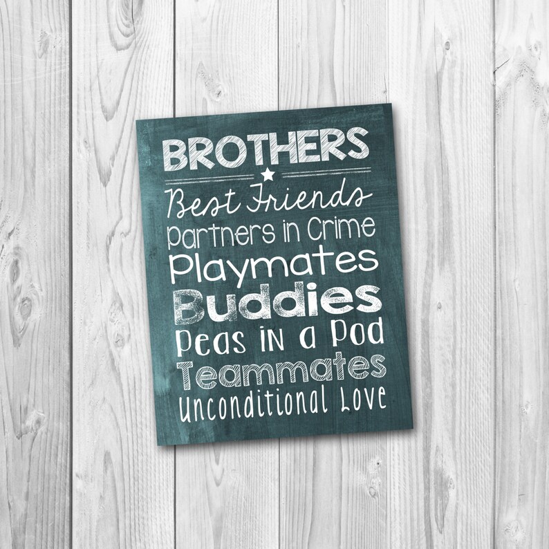Brothers Subway Art, Brothers Sign, Boys Room Art, Printable, Instant ...