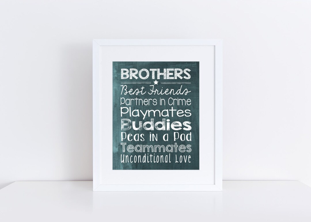 Brothers Subway Art, Brothers Sign, Boys Room Art, Printable, Instant ...