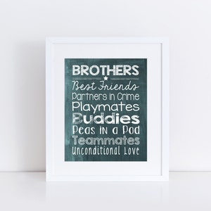 Brothers Subway Art, Brothers Sign, Boys Room Art, Printable, Instant ...