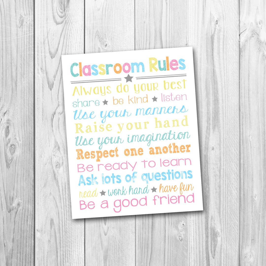 Classroom Rules Sign Teacher's Sign Classroom Sign - Etsy
