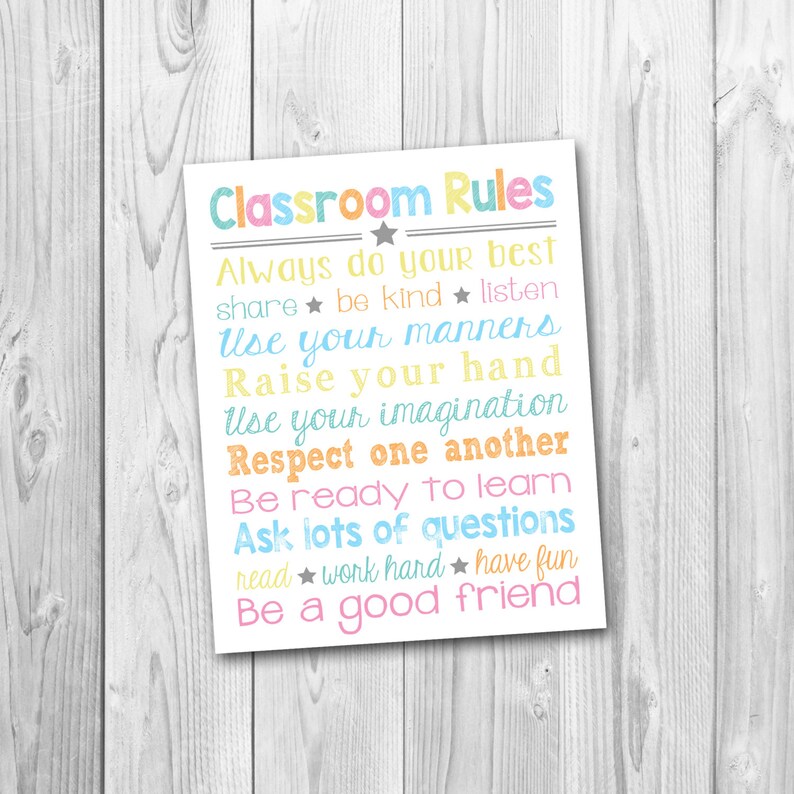 Classroom Rules Sign Teacher's Sign Classroom Sign - Etsy