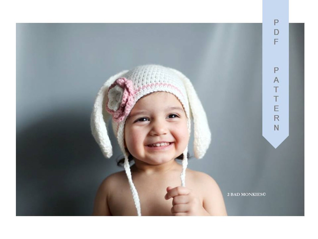 CROCHET PATTERN - Crochet Bunny Hat Pattern, Bunny Hat Pattern, Easter ...