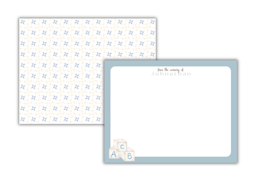 Personalized Baby Stationery Thank You Note Cards Shower Gift Set ABC ...
