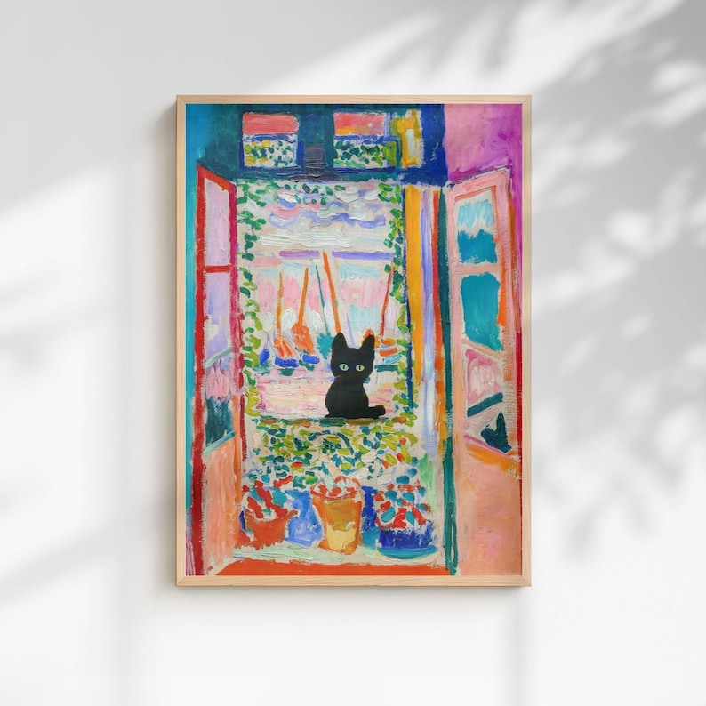 Henri Matisse Black Cat Print, Fauvist Exhibition Poster, Minimalist ...