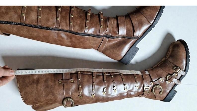 Unisex Medieval LARP Boots, Overknee Fantasy Pirate Boots, Renaissance ...