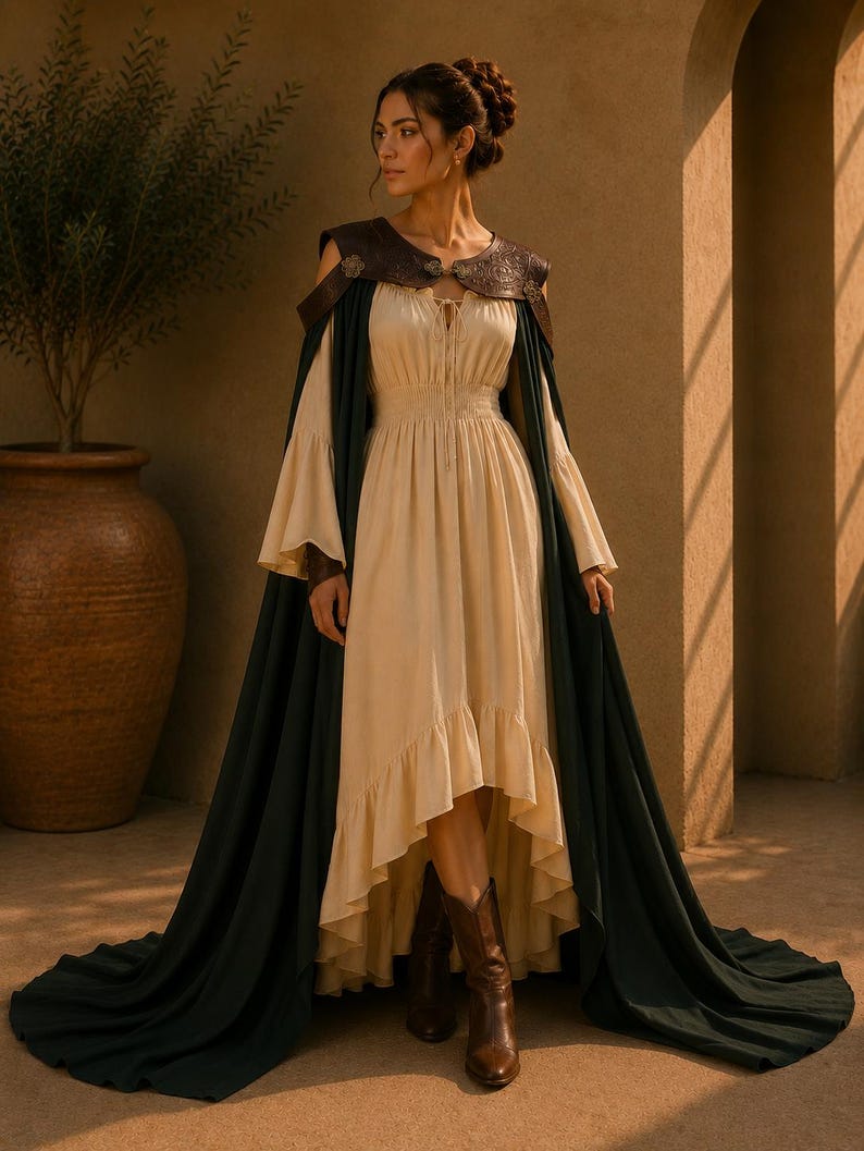 Arwen Fairy Dress, Elven Renaissance Costume, Medieval Regency Gown ...