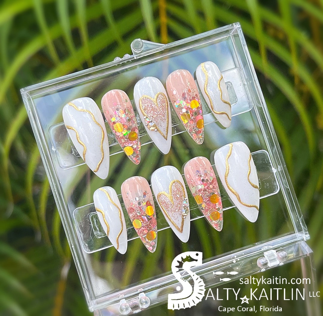 A Work of Heart Gel Press on Nails - Etsy